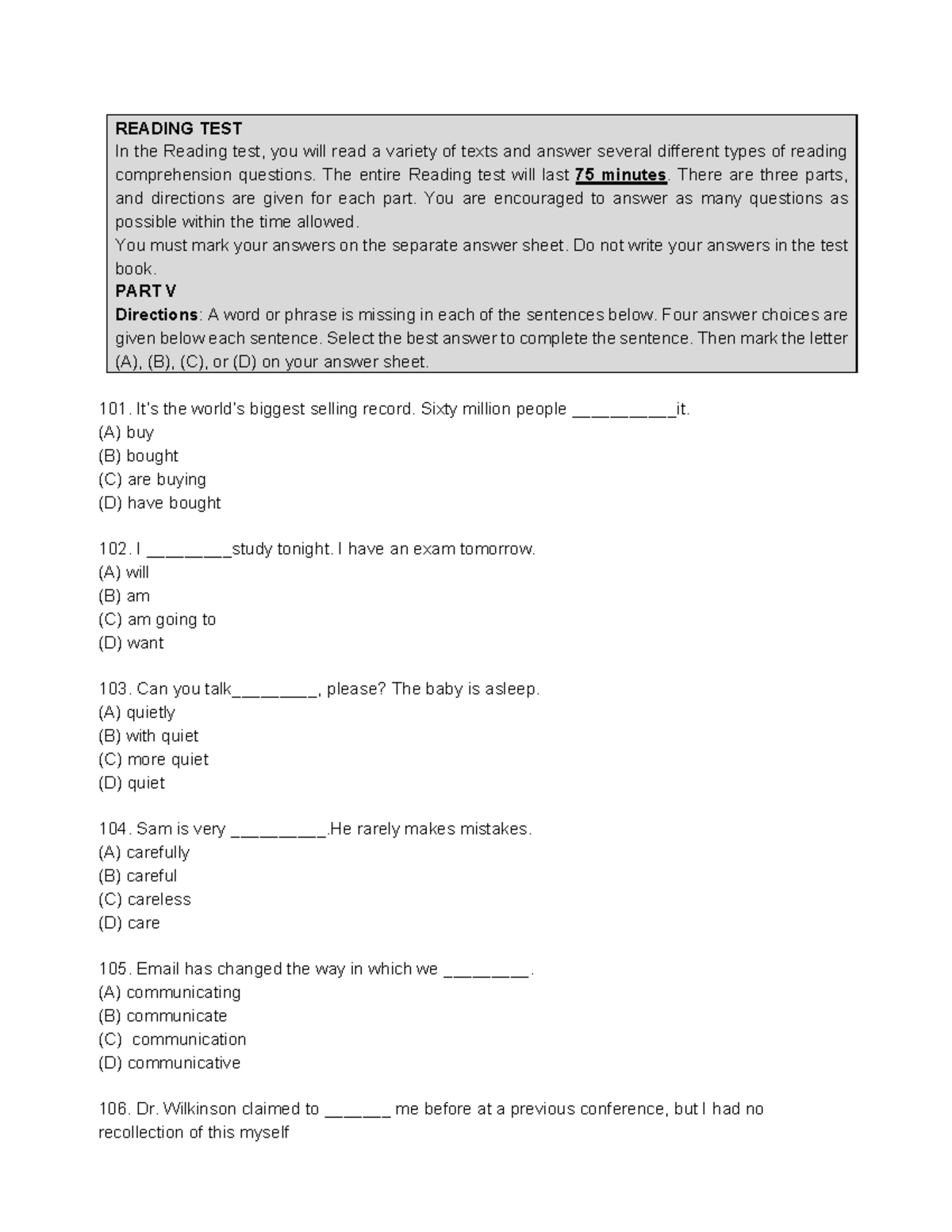 Đọc 9 - Reading Test Preparation and Comprehension Strategies - Studocu