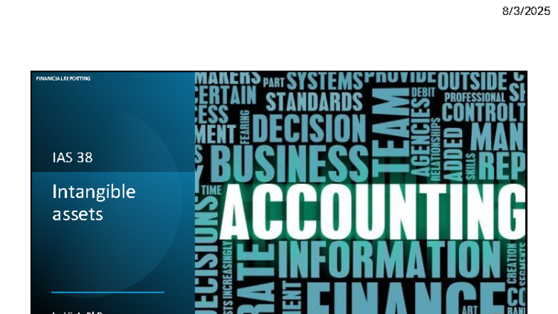 IAS 38 Intangible Assets Overview - Financial Reporting Guide - Studocu