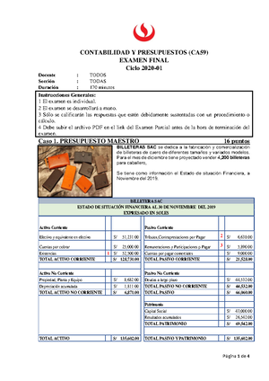 Caso cuzqueña presupuesto - CURSO : CONTABILIDAD Y PRESUPUESTO TEMA : PRESUPUESTO MAESTRO ...