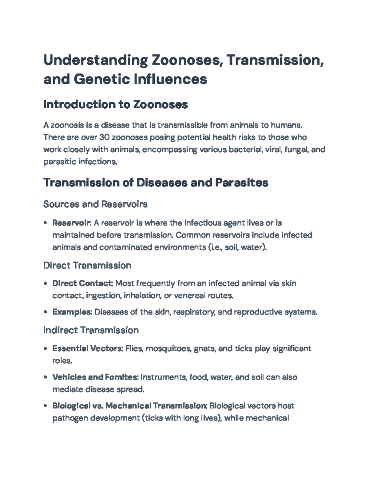 Understanding Zoonoses: Transmission, Genetics, and Control Strategies ...