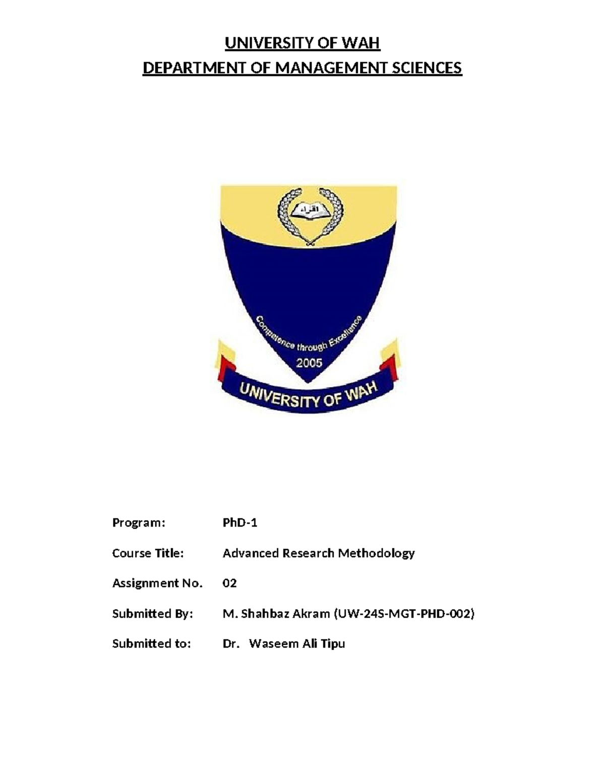 Assignment # 2 - Strategy And Human Resource Management - UNIVERSITY OF ...