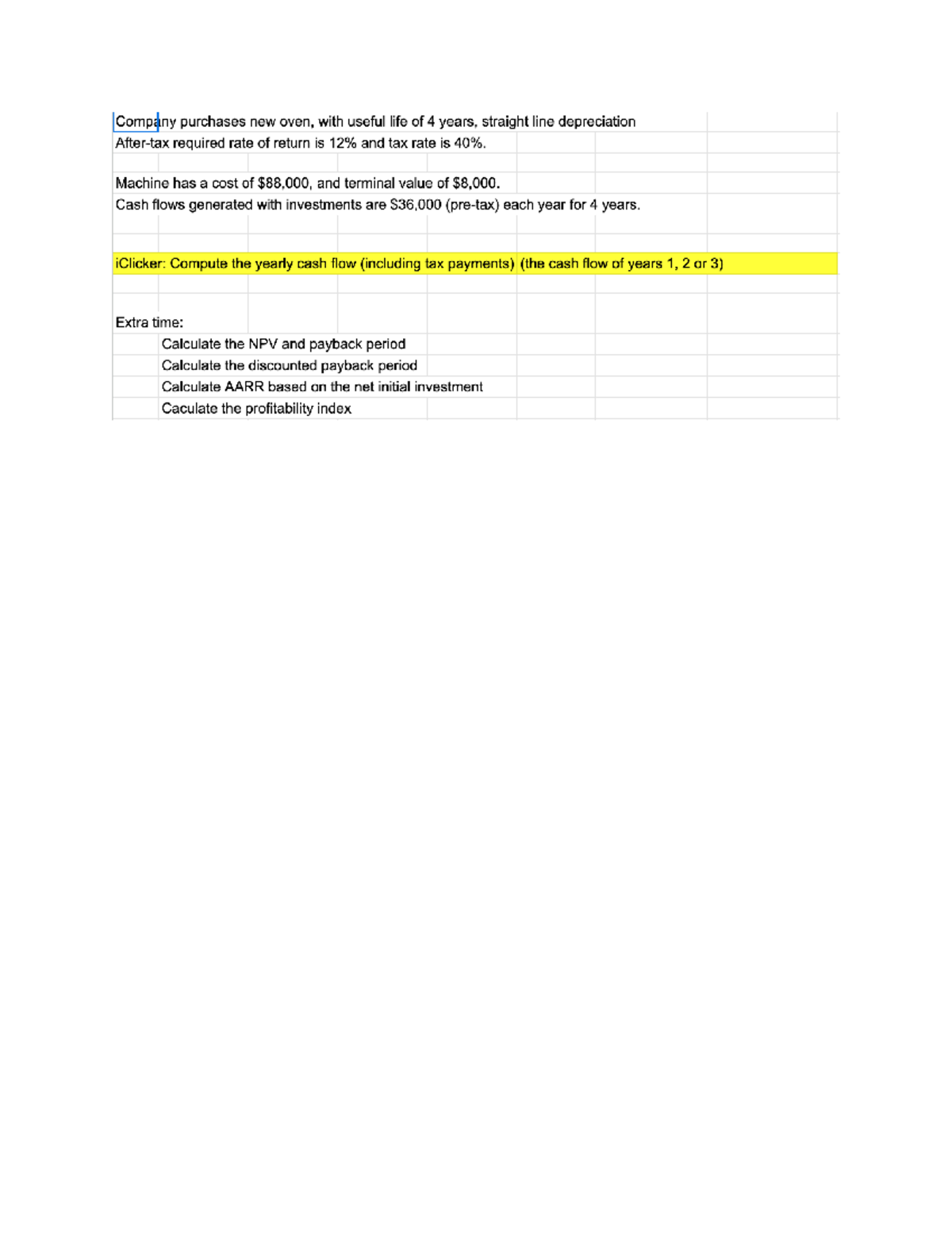 Excel Exam 2 - Practice Exams - Company purchases new oven, with useful ...