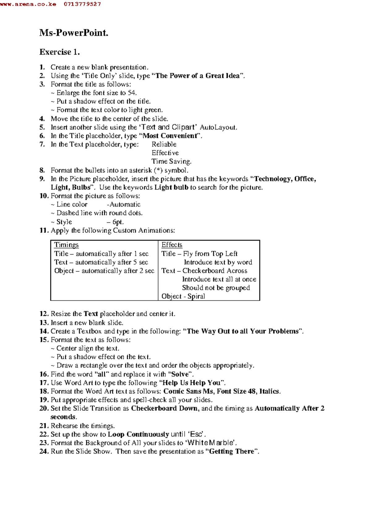 Practical Exercises for MS-PowerPoint 2: Step-by-Step Guide - Studocu