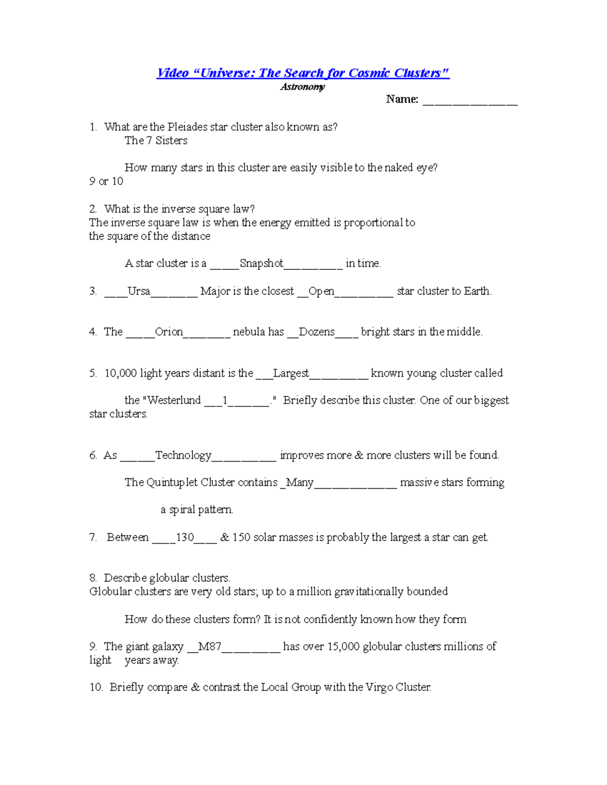 Universe Search For Cosmic Clusters - Video “Universe: The Search for ...