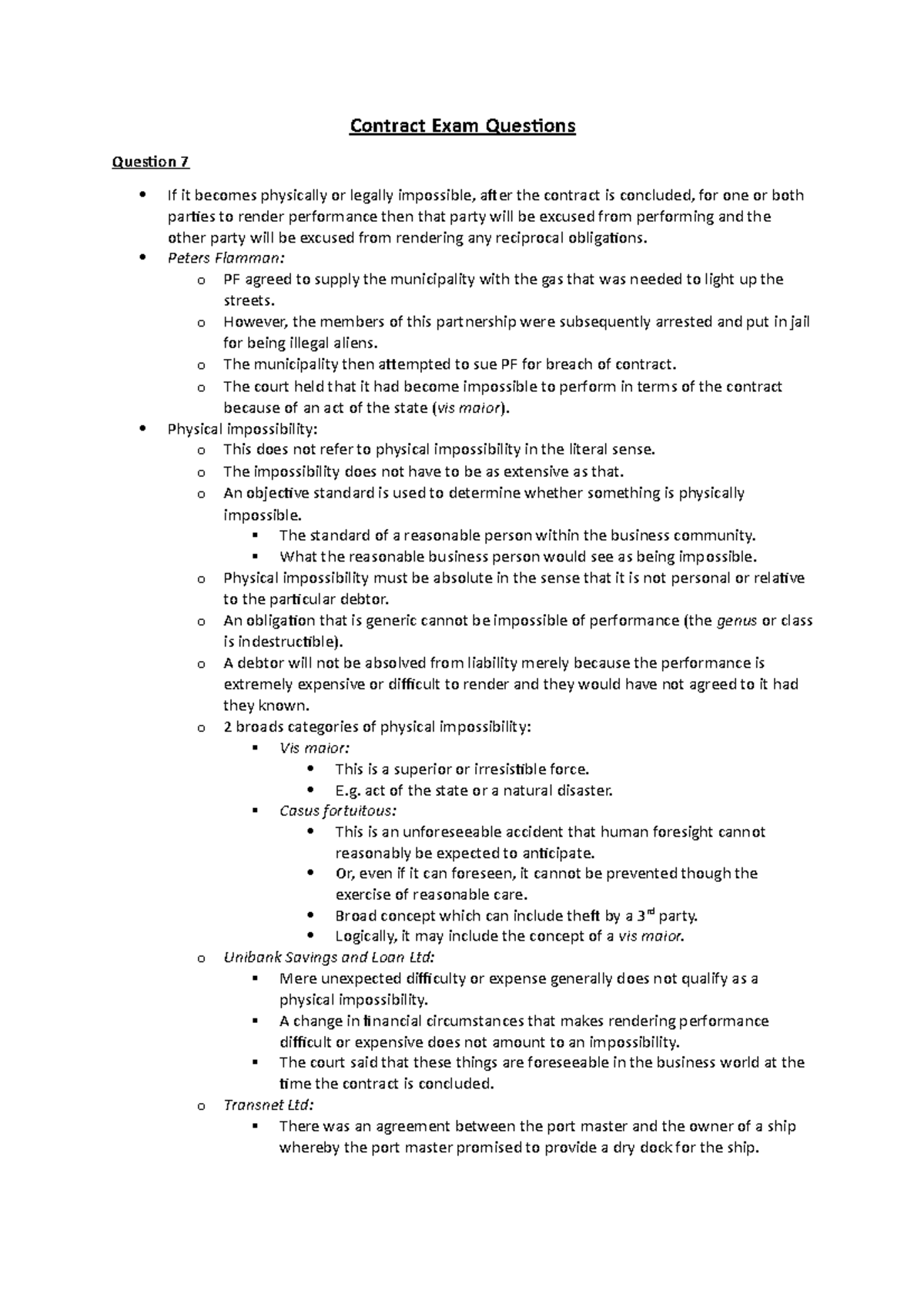 Contract Law Exam Questions (Course Code: LAW 302) - Studocu