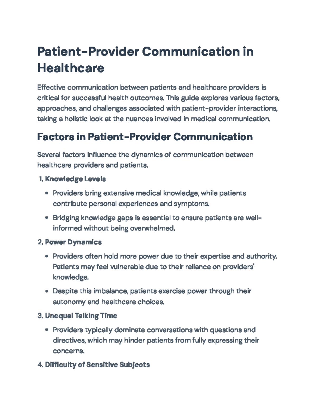 Patient-Provider Communication: Strategies for Effective Healthcare ...