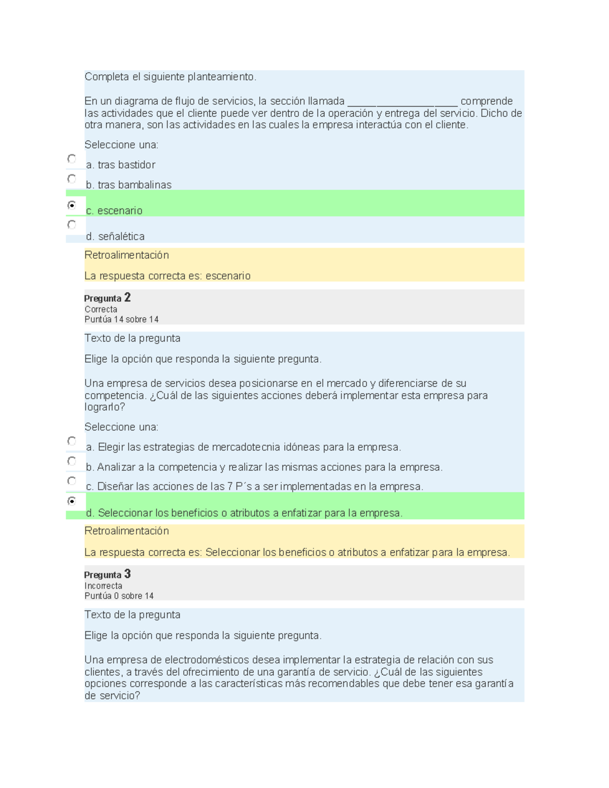 Examen de Atención a Cliente 1: Preguntas y Respuestas Clave - Studocu