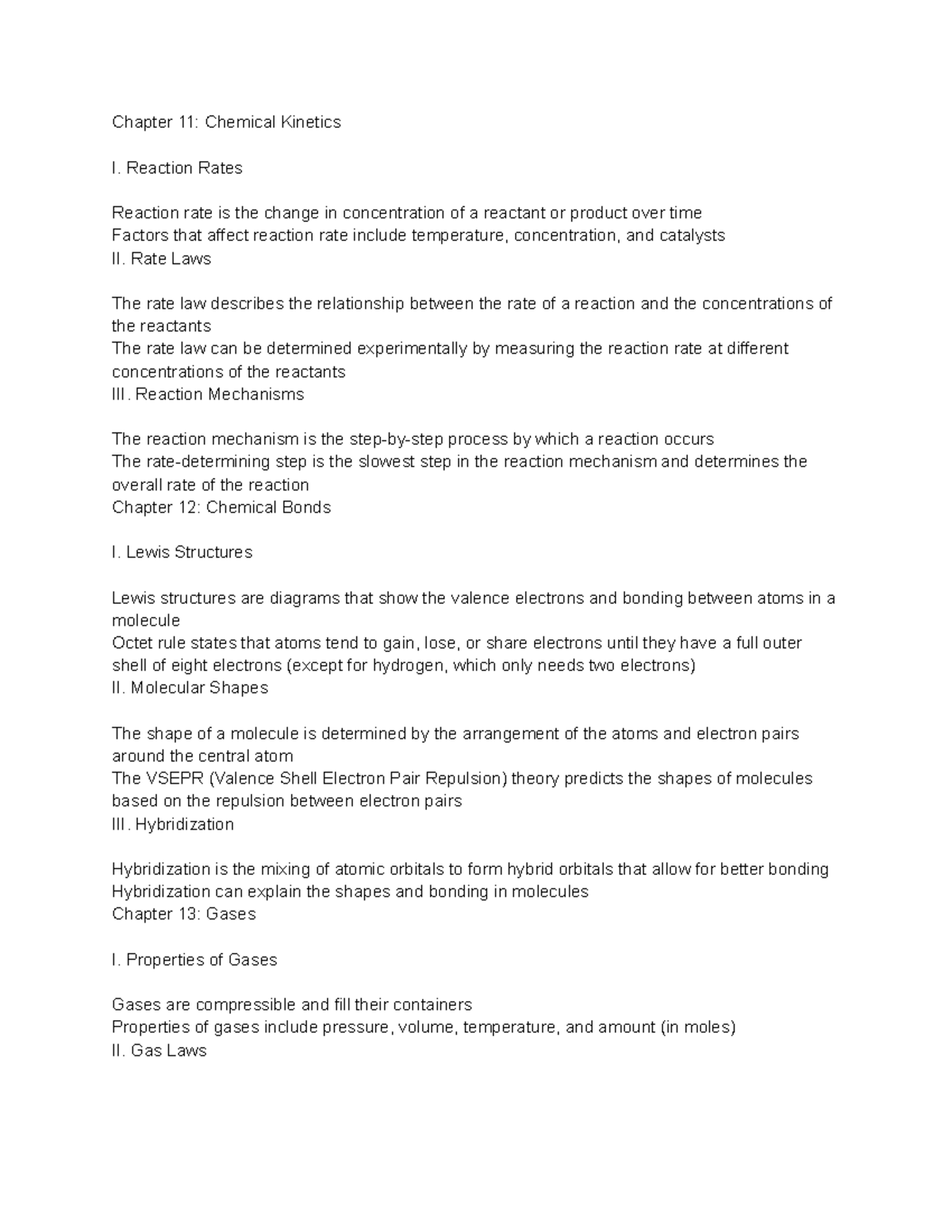 General Chemistry I (CHEM 131) Chapter 11-15 Summary Notes - Studocu