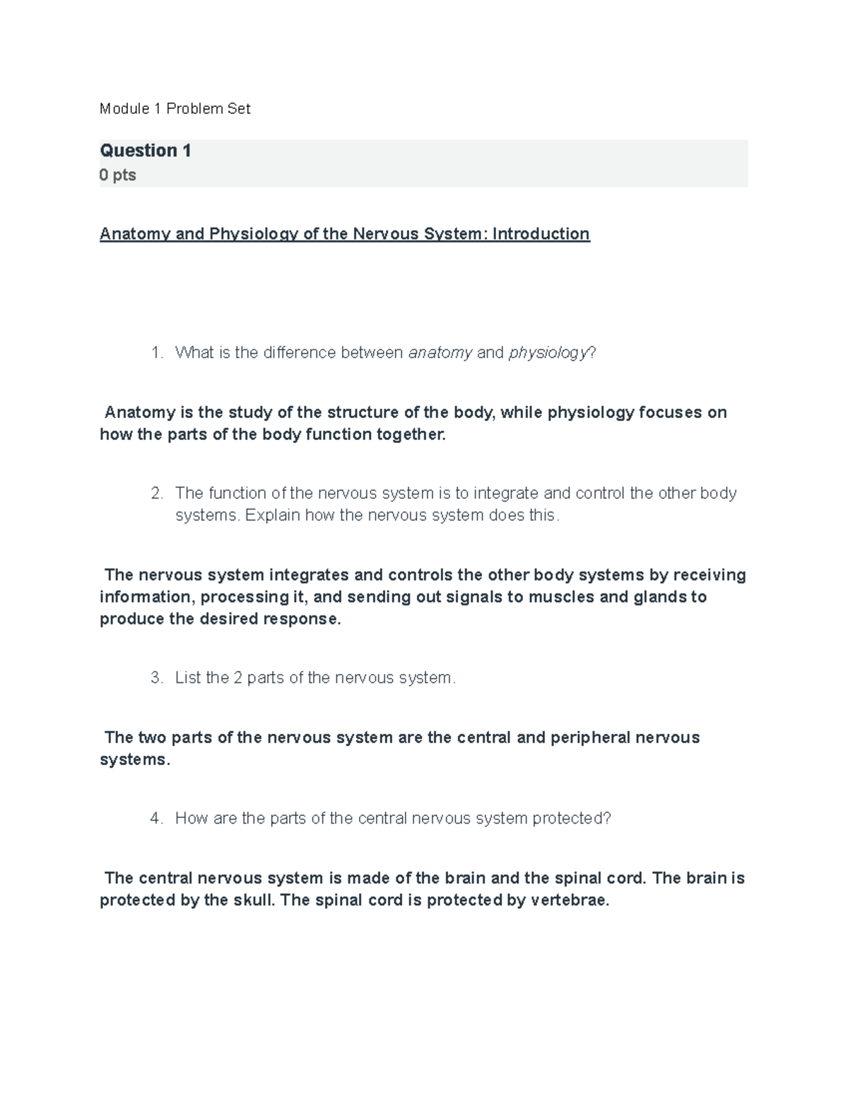 BIOD152 Module 1 Problem Set: Anatomy & Physiology of the Nervous ...