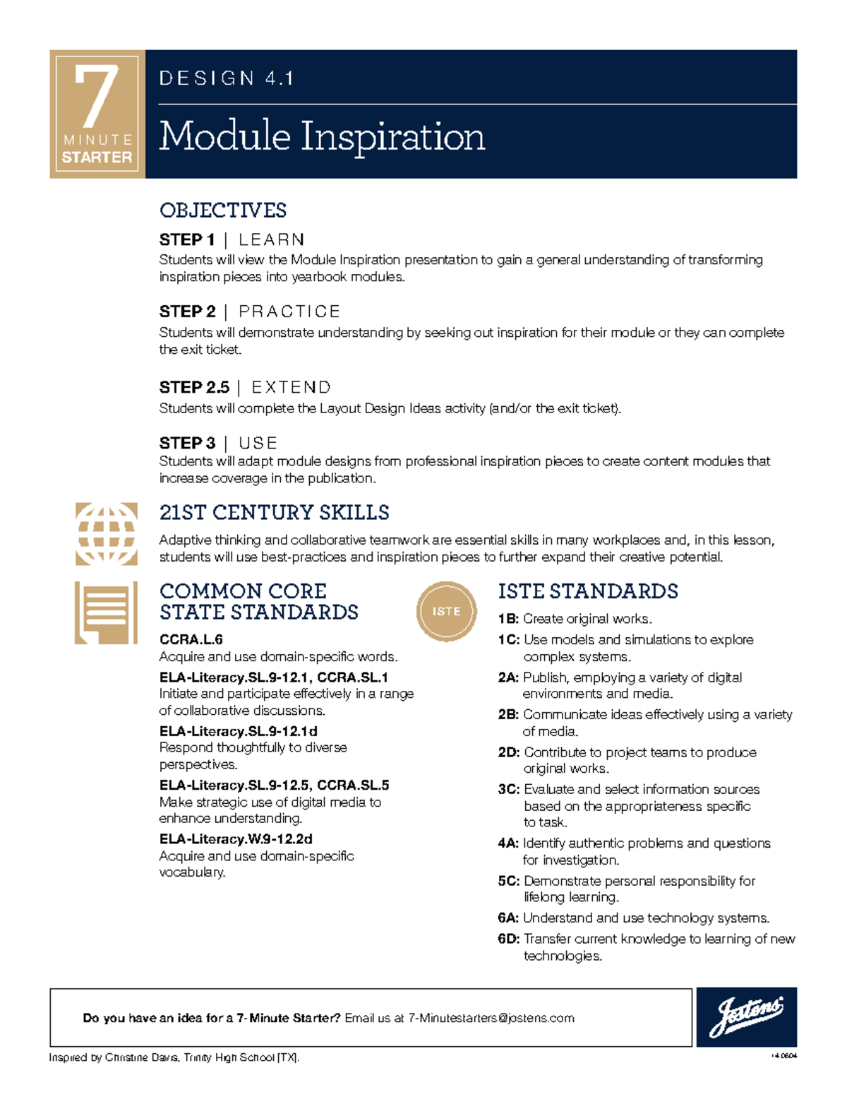 Melody Jackson - Module-Inspiration-revised - OBJECTIVES ####### STEP 1 ...