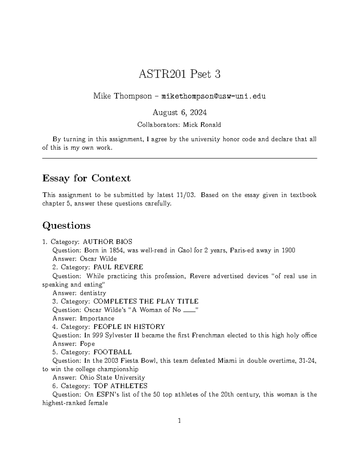 ASTR201 Pset 3: Exploring Key Concepts in Astronomy - Studocu