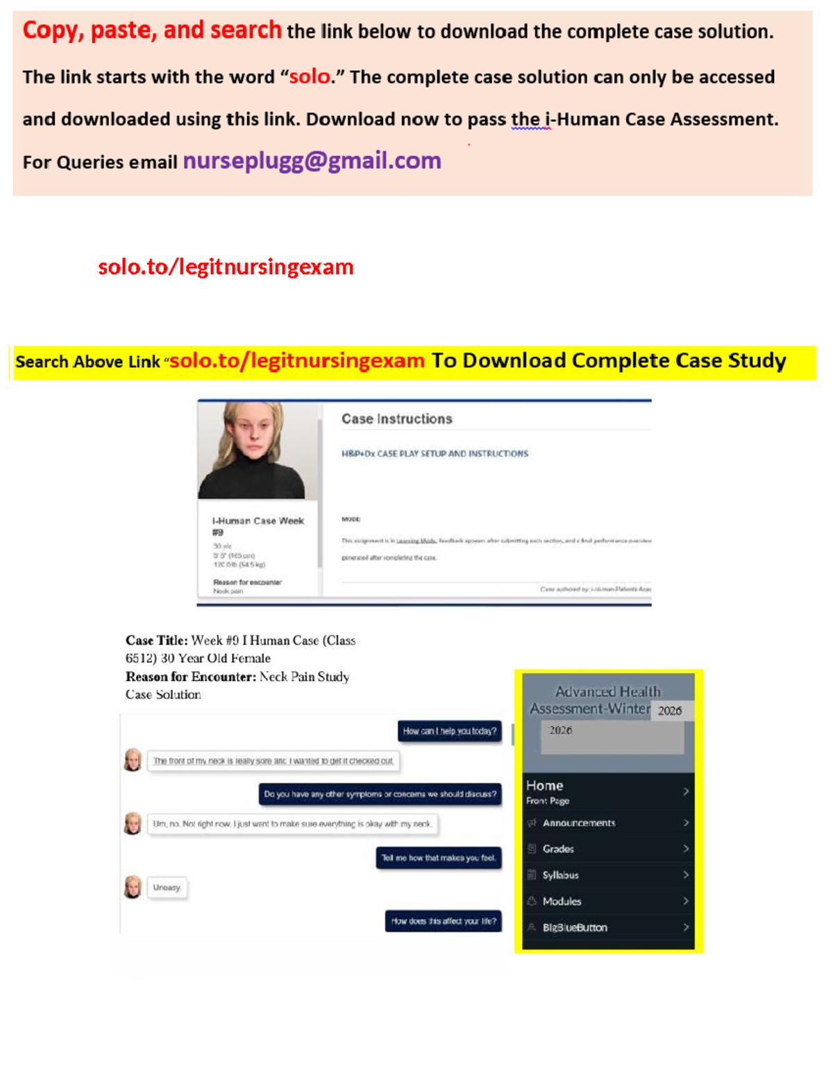 Comprehensive Human Case Study: 30-Year-Old Female with Neck Pain ...