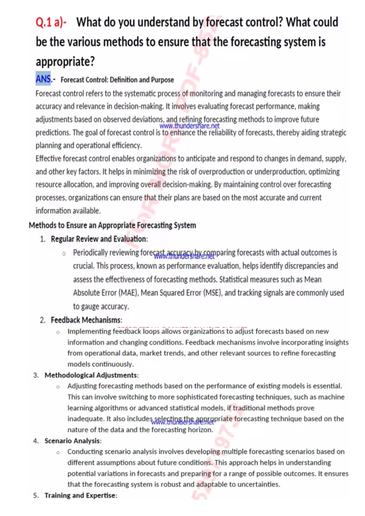 MCO22 Assignment: Forecast Control and Sampling Methods Explained - Studocu