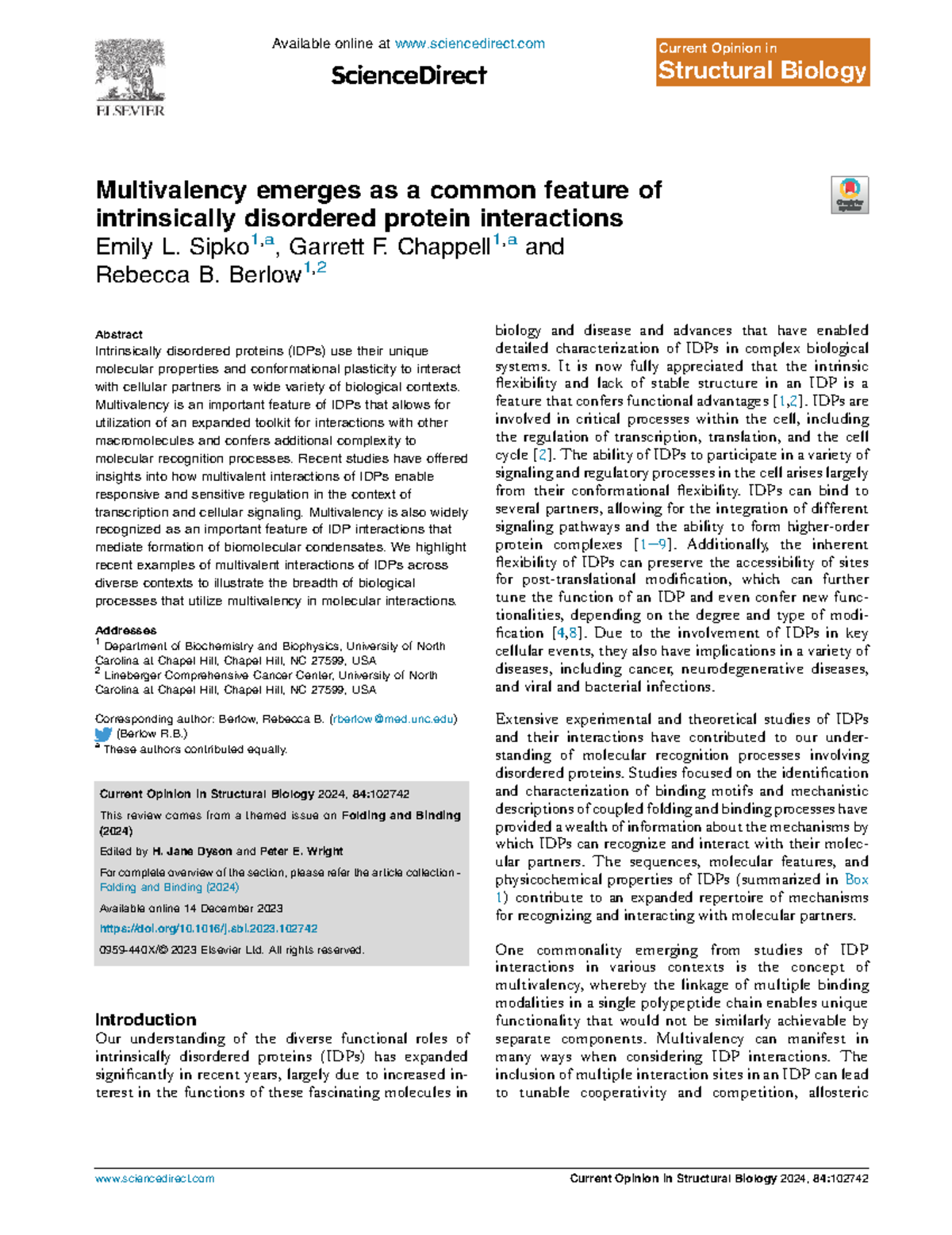 Multivalency in Intrinsically Disordered Proteins: Insights and ...