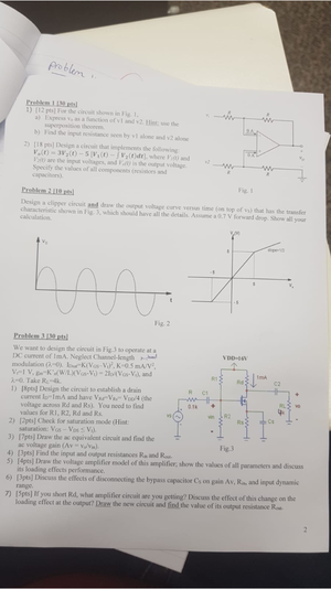 Spring 2015 Final Exam - بسم الله الرحمن الرحيم Course: ELEC Fundamentals of Electronics Final ...