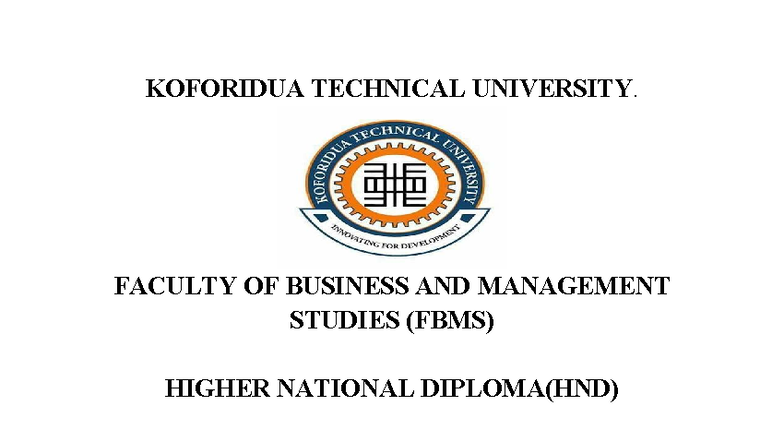 Internship Report: HND Accounting at AWMA, Koforidua Tech University ...