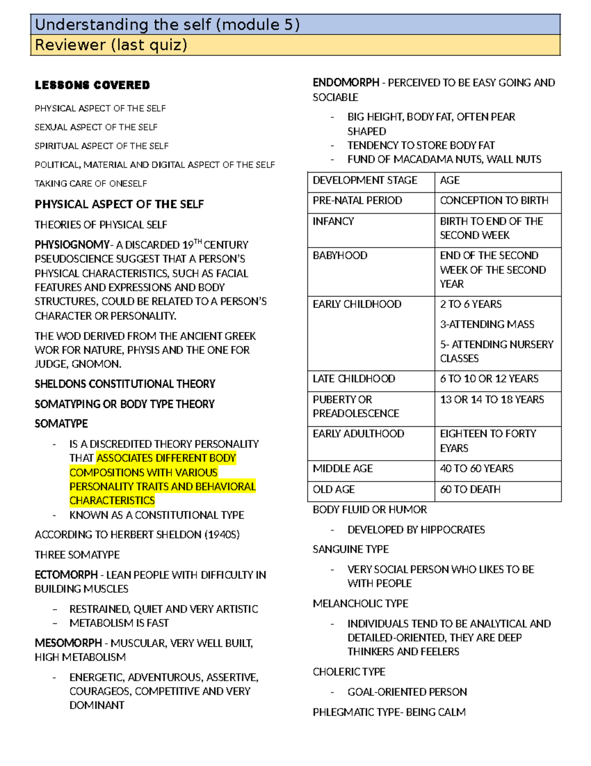 UTS Final EXAM Reviewer - Reviewer (last quiz) LESSONS COVERED PHYSICAL ...