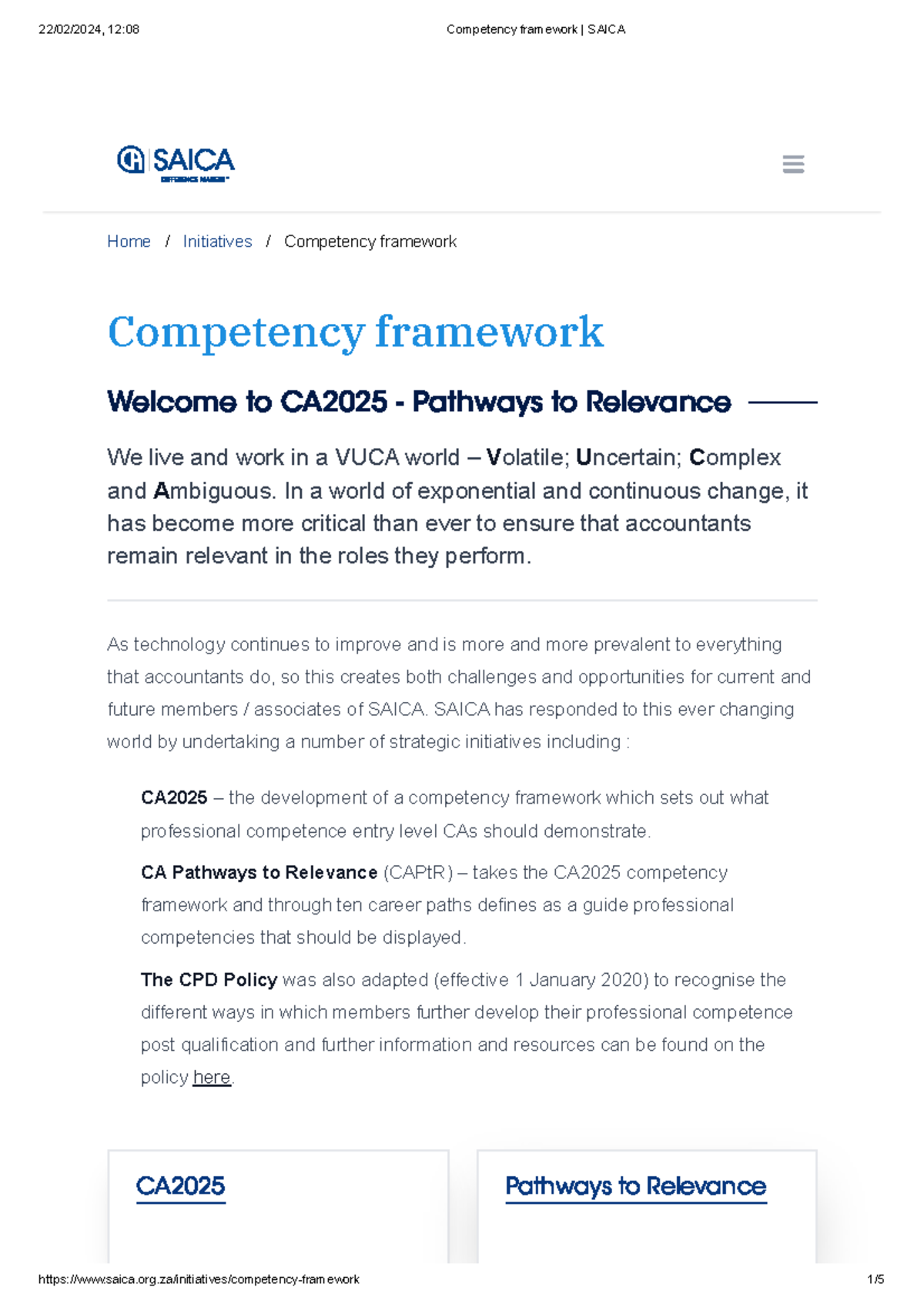 Article 21 Competency framework Saica 2.3 - Home / Initiatives ...