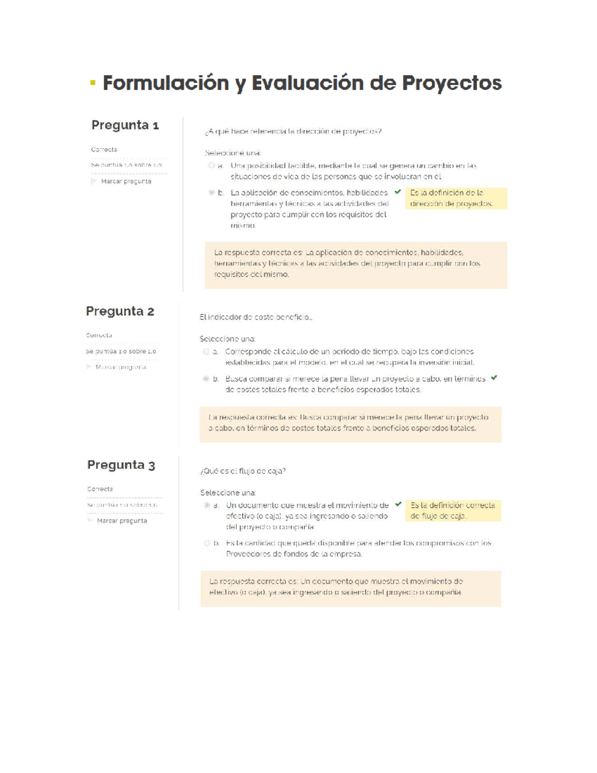 Evaluación Inicial de Proyectos: Preguntas y Respuestas - Studocu