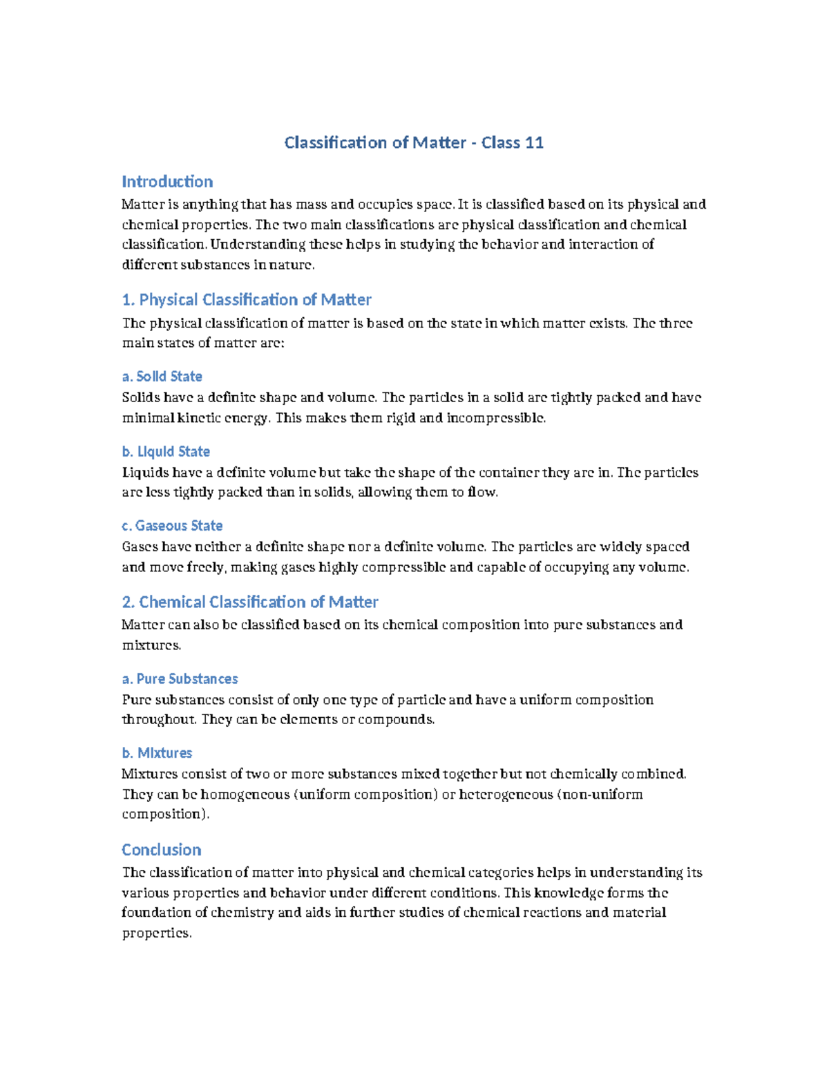 Classification of Matter Class 11 Project - Classification of Matter ...