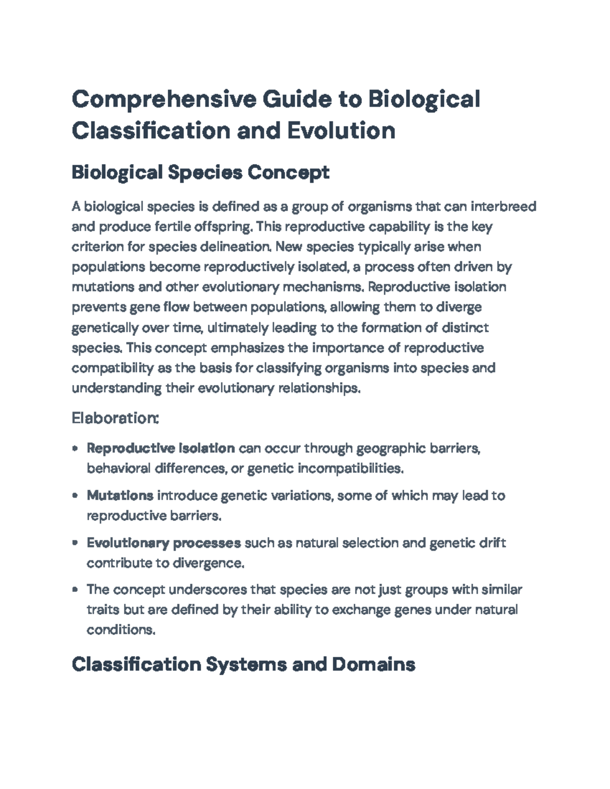 Comprehensive Guide to Biological Classification & Evolution (BIO 101 ...