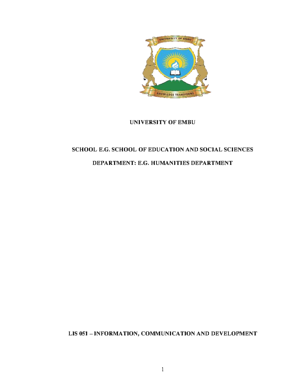 Lis 051 Means of Communication and Introduction to libraries ...