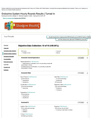 NSG 625 Shadow Health Focused Exam Chest Pain - Chief Complaint ...