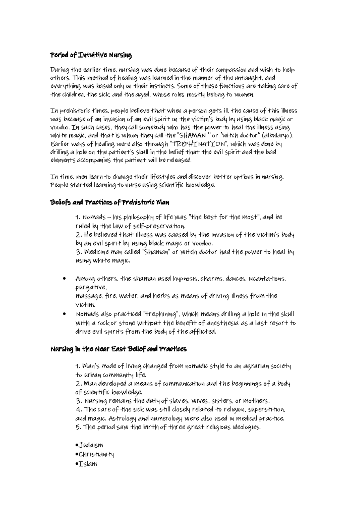 TFN Period of Intuitive Nursing: Historical Evolution of Nursing ...