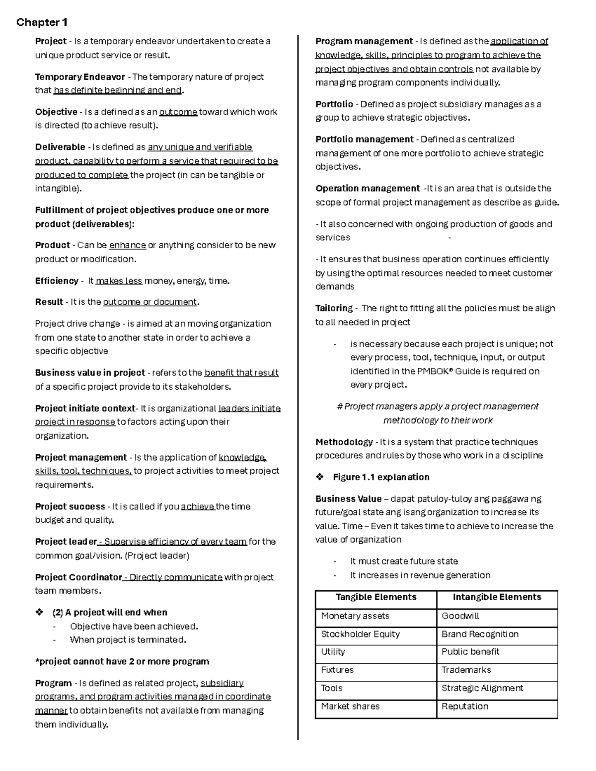 Chap 1 3 projmannn - reviewer - Project - Is a temporary endeavor ...