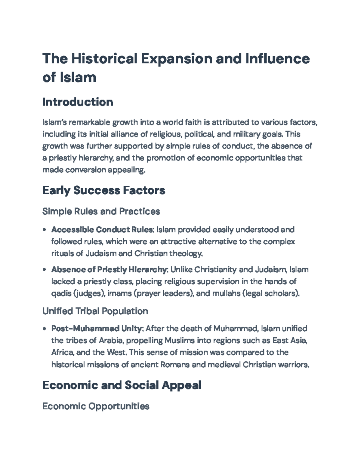 Historical Expansion and Influence of Islam: Key Factors and Dynamics ...
