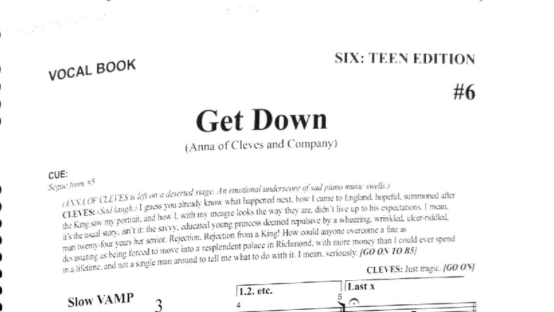 Vocal Book Six: Teen Edition - Get Down & All You Wanna Do - Studocu
