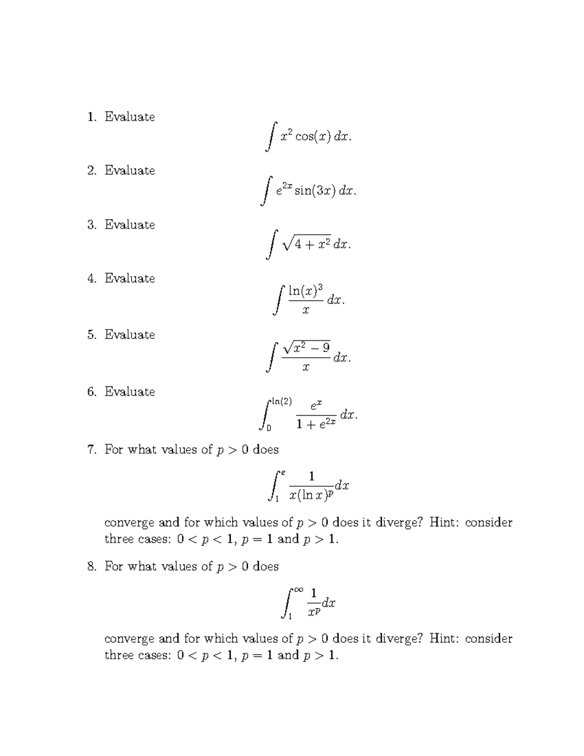 Practice Final Exam 1310: Calculus Evaluations and Area Problems - Studocu
