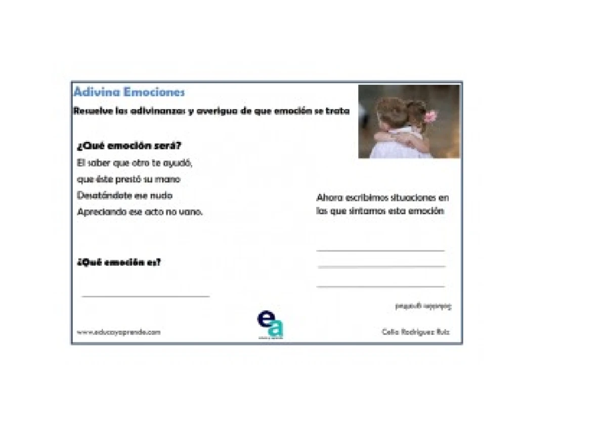 Actividad: Identificación de Emociones a través de un Cuento (3 ca ...