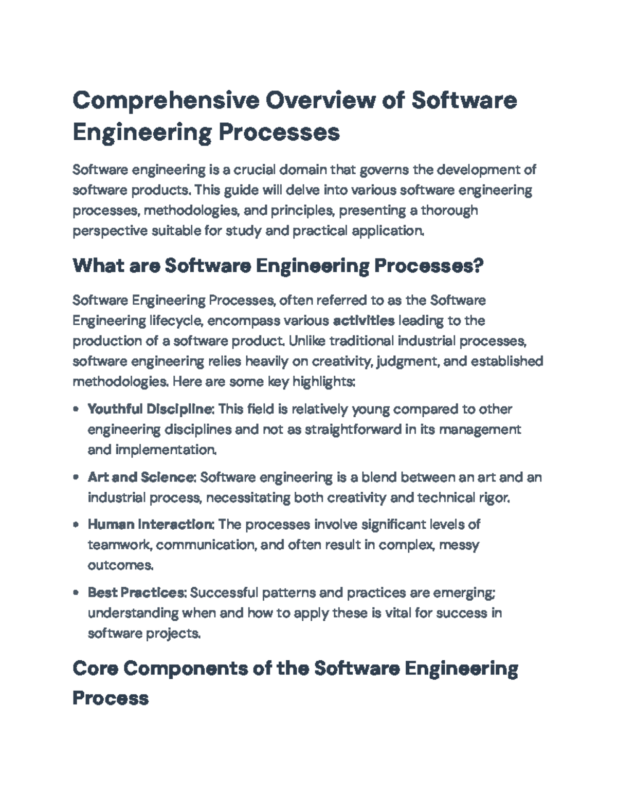 Comprehensive Guide to Software Engineering Processes and Models - Comprehensive Overview of ...