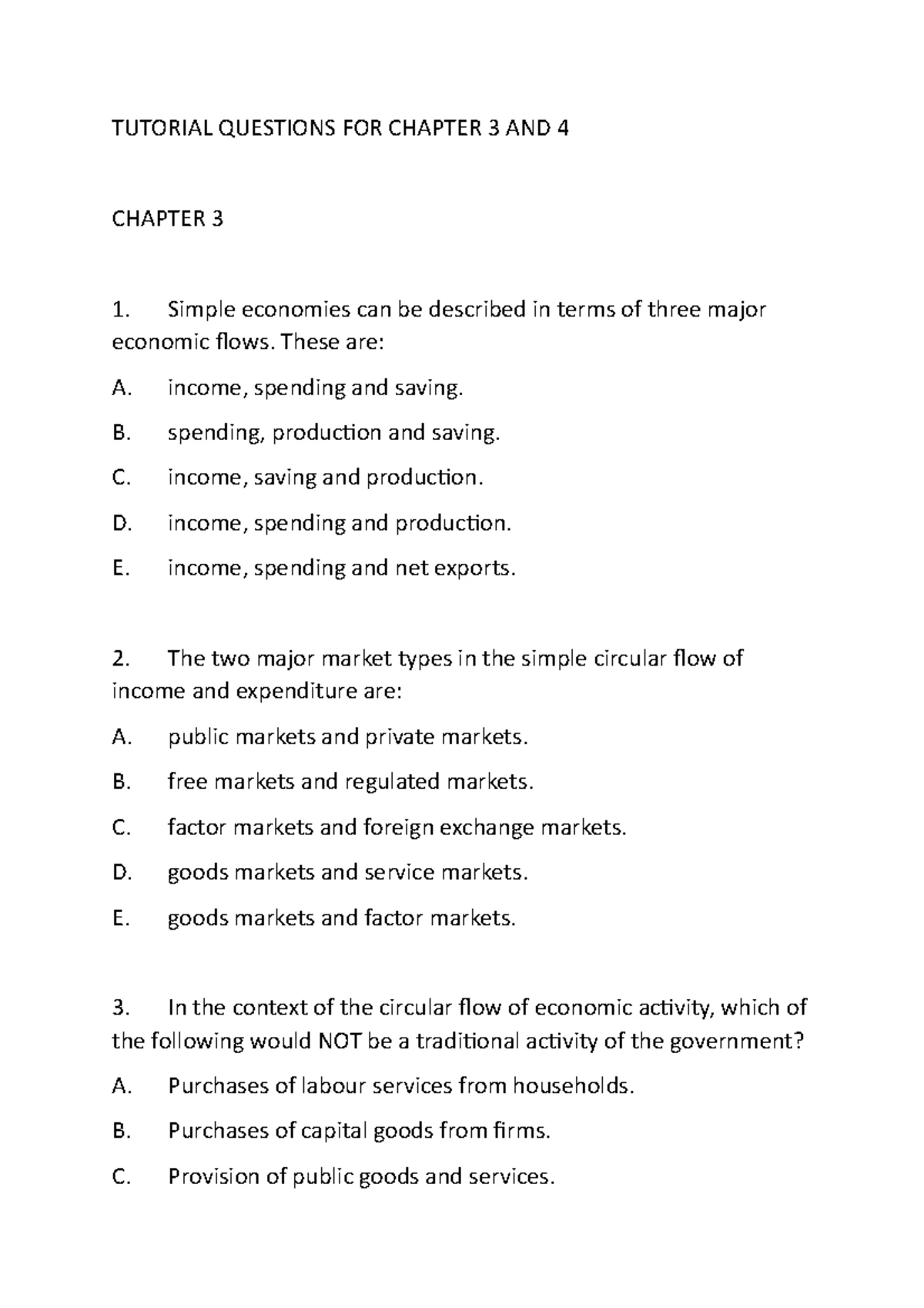 Chapter 3 - Chapter 3 Production, income and spending in a mixed economy Production, income and ...