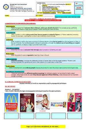 DLP 7E Format - SAMPLE DLP - DETAILED LESSON PLAN IN ENGLISH 10 I ...