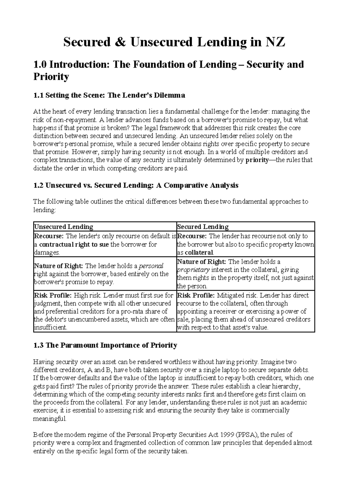 Secured vs. Unsecured Lending in NZ: Key Concepts and Case Studies ...