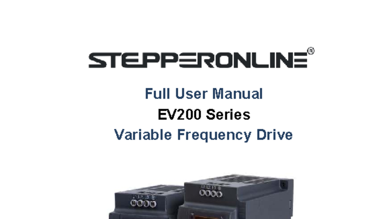 EV200 Series VFD User Manual: Comprehensive Guide and Specs - Studocu