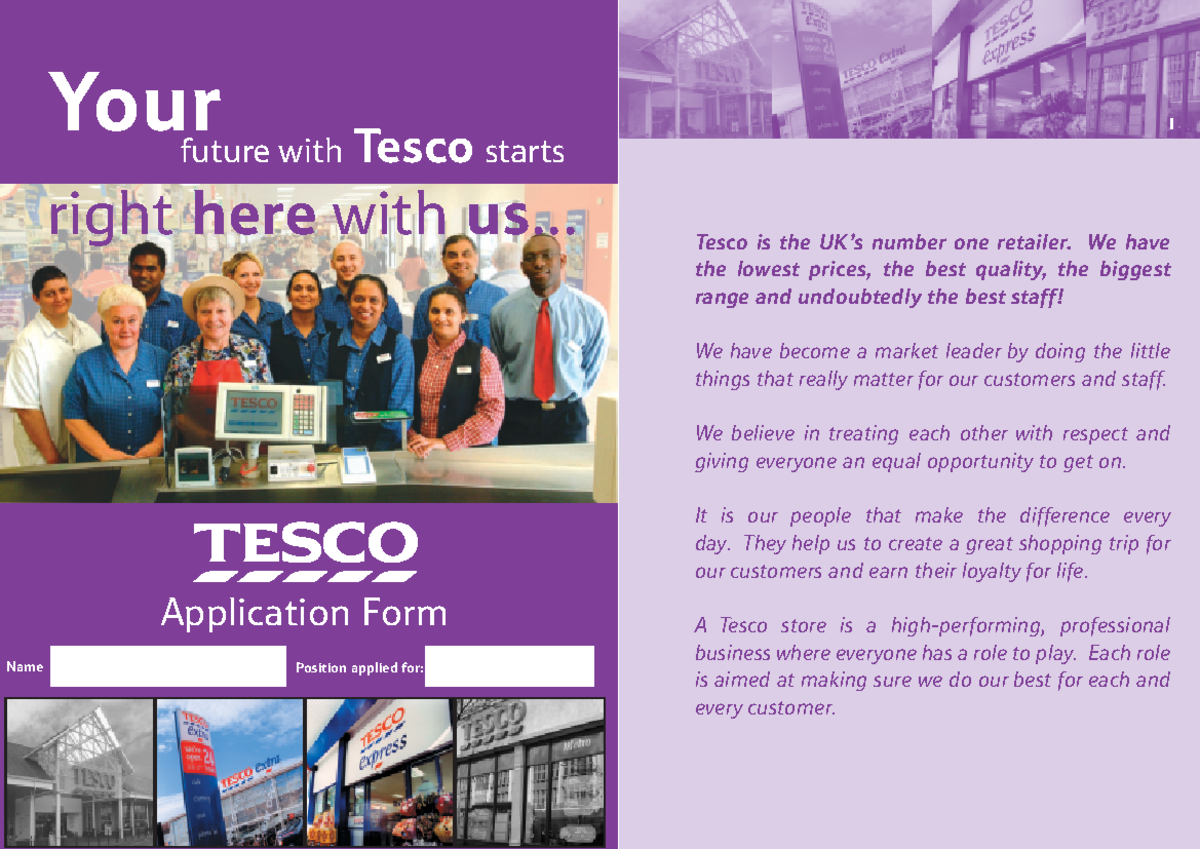Tesco-jobs-application-form - Application Form Your future with Tesco ...
