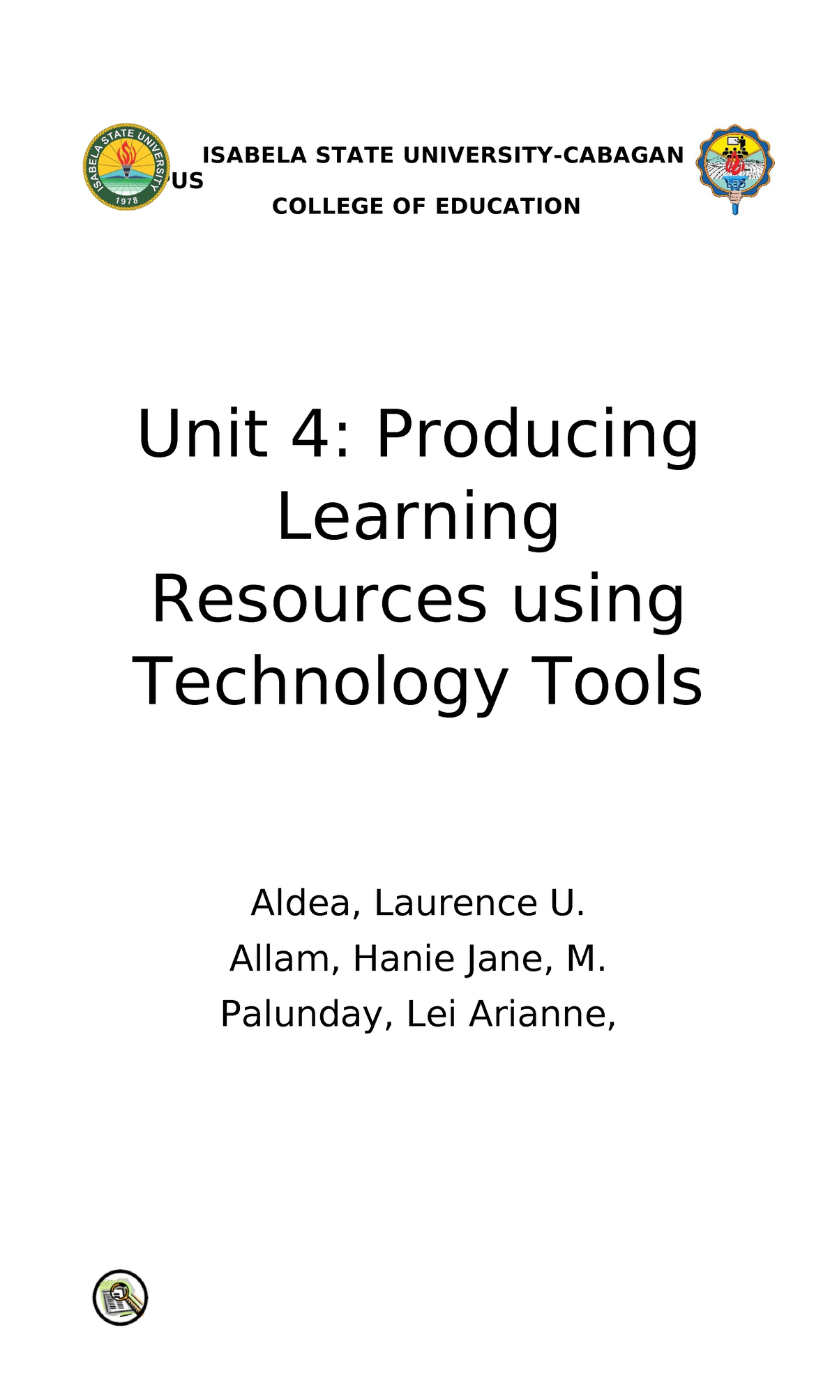 ( Group 3) TTL2: Module 4 - Tech Tools for Producing Learning Resources - Studocu