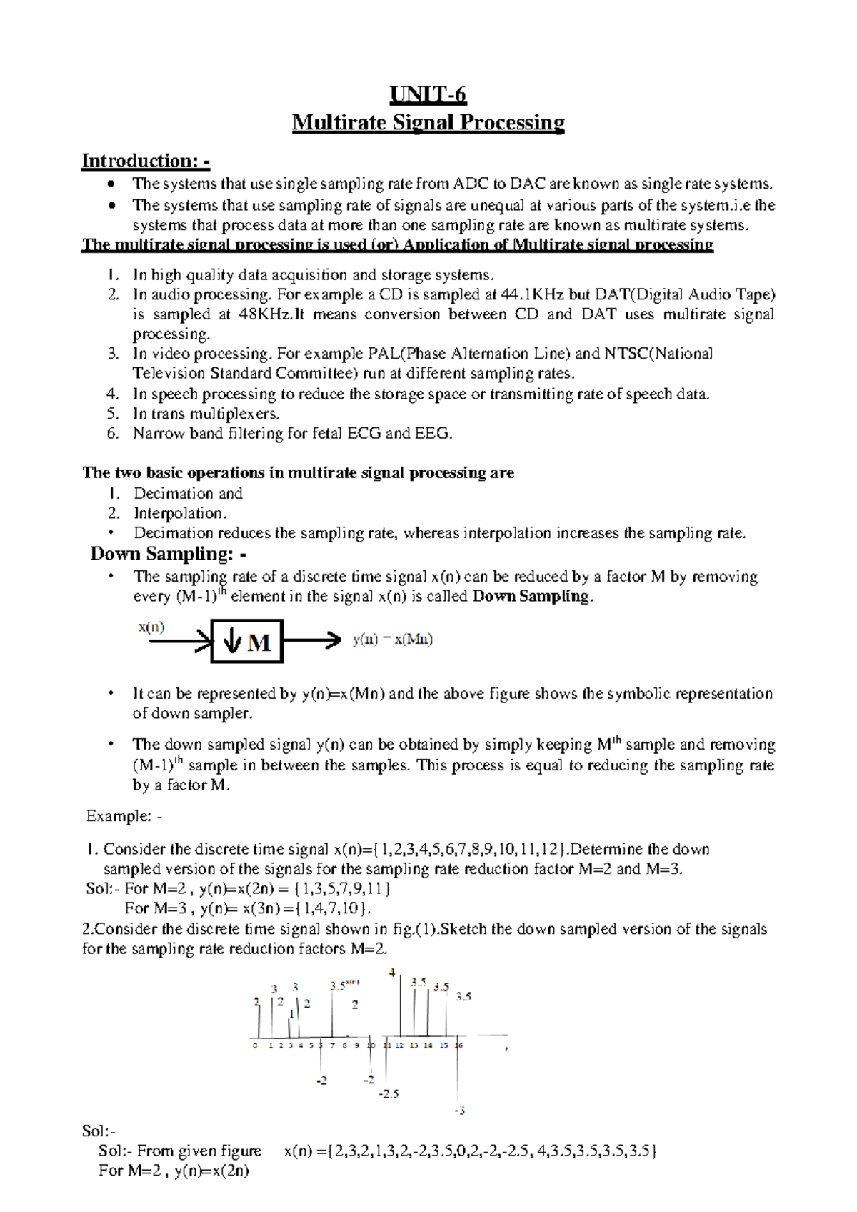 Multirate Signal Processing Overview: Concepts and Applications - Studocu
