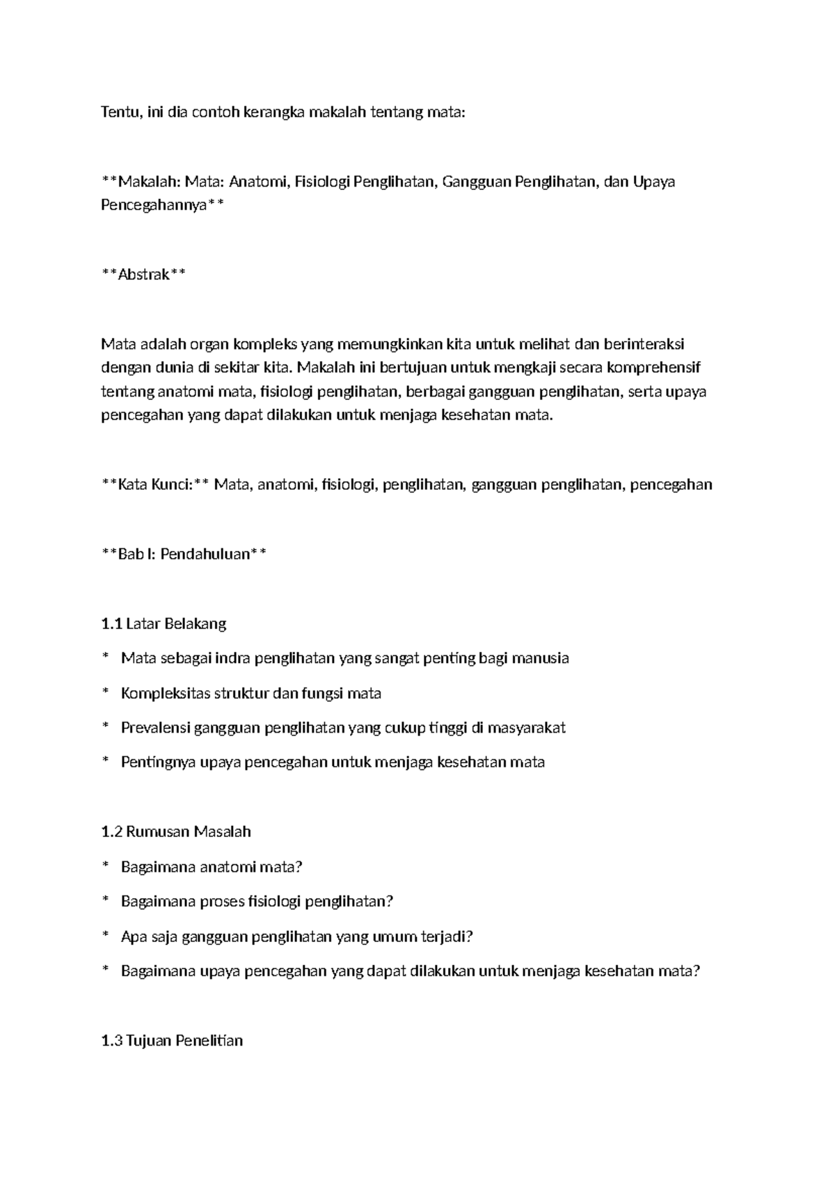 Makalah tentang Mata: Anatomi, Fisiologi, dan Gangguan Penglihatan ...