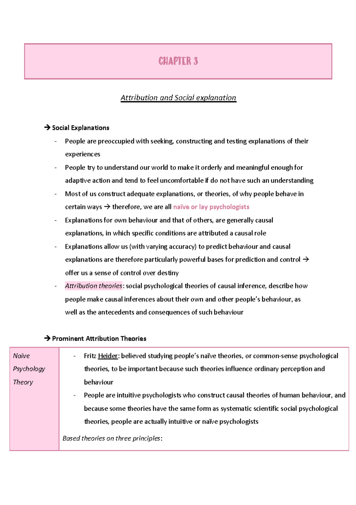 Psychology 324: Chapter 3 - Attribution Theories and Social ...