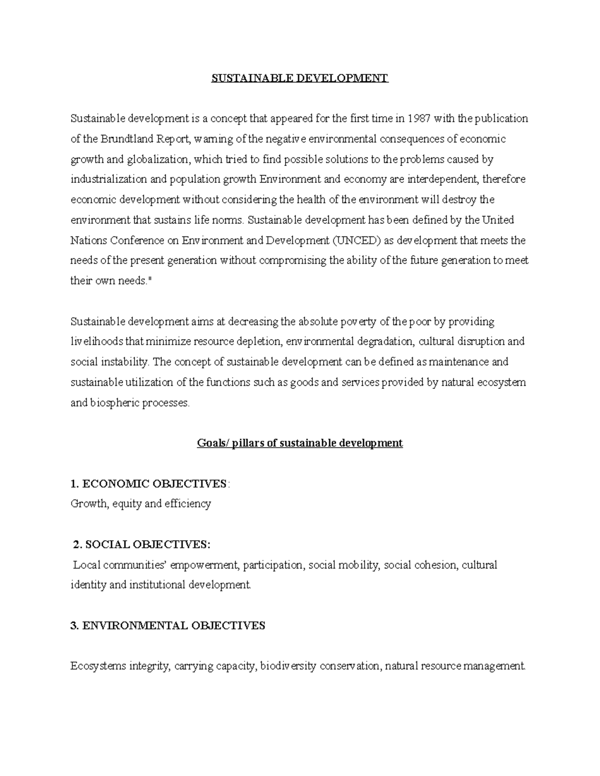 Sustainable Development: An Overview of Goals and Indicators - Studocu