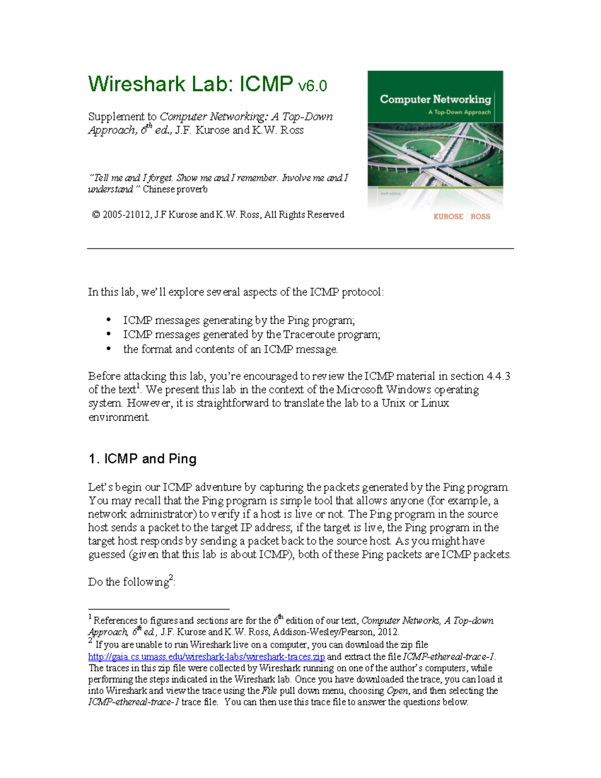 Wireshark ICMP v6 - Wireshark Lab: ICMP v6. Supplement to Computer Networking: A Top-Down ...