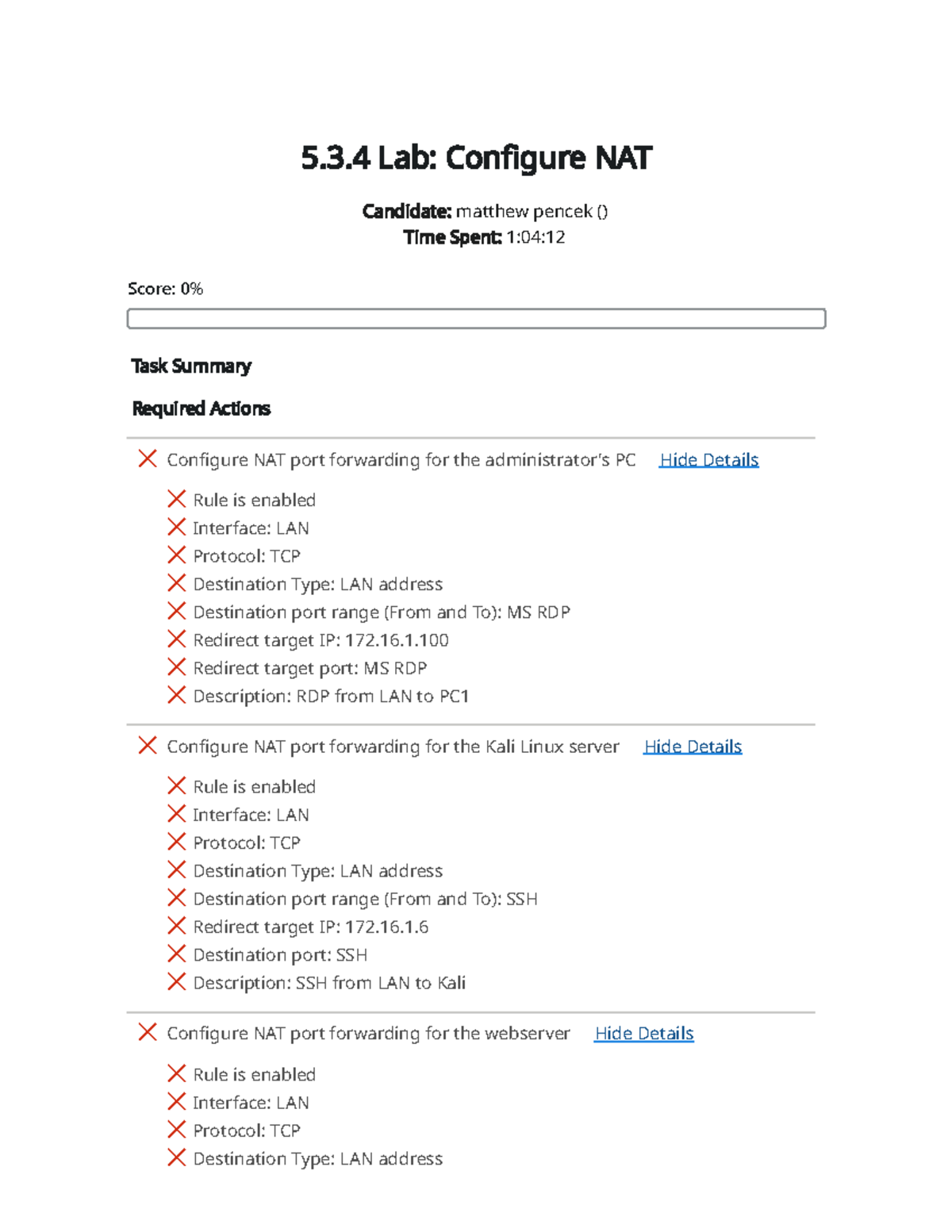 5.3.4 Lab: Configuring NAT Port Forwarding for CompTIA - Studocu