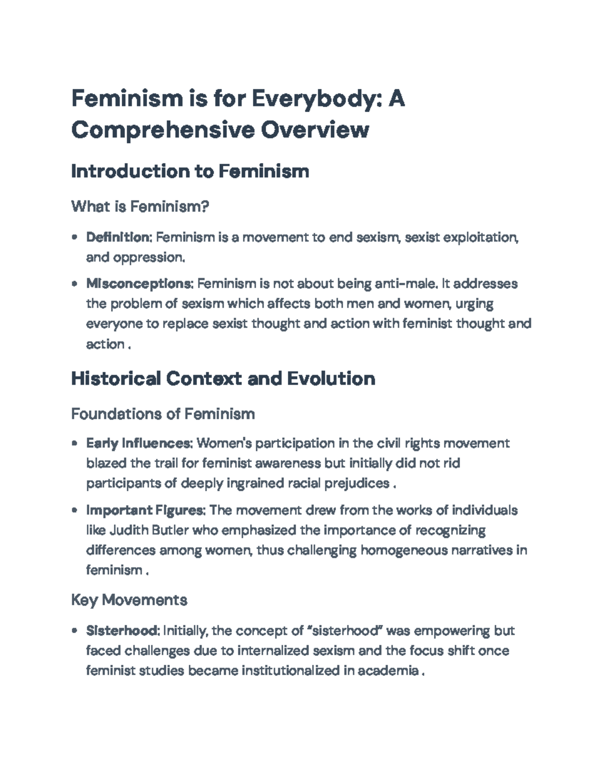 Feminism is for Everybody: A Comprehensive Overview of Key Concepts ...