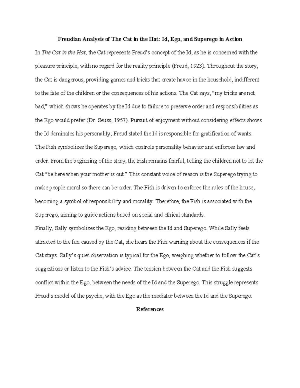 Freudian Analysis of The Cat in the Hat: Id, Ego, and Superego Insights ...