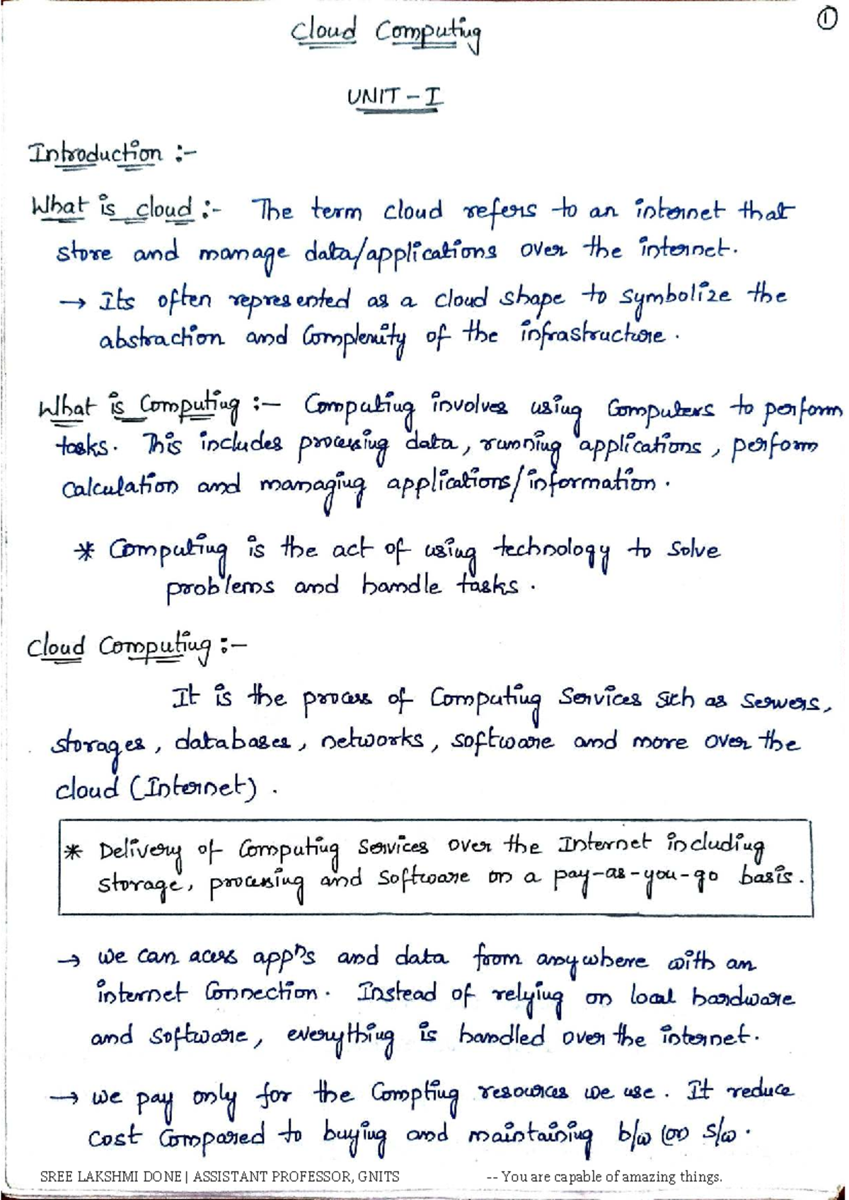 CC-UNIT-1 - Infrastructure and Hardware-as-a-Service Overview - Studocu