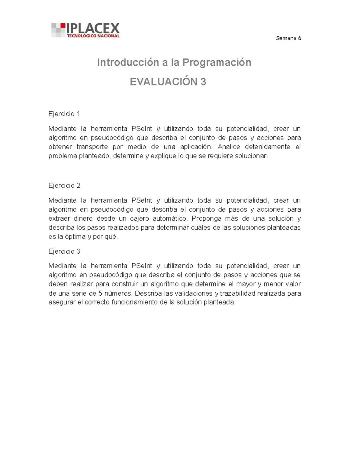 EVA 6A - Apuntes de Programación: Ejercicios de PSeInt - Studocu